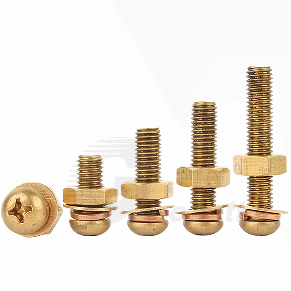 2-5-10Pcs-Phillips-Pan-Head-Screw-M3-M4-M5-M6-M8-Brass-Cross-Recessed ...