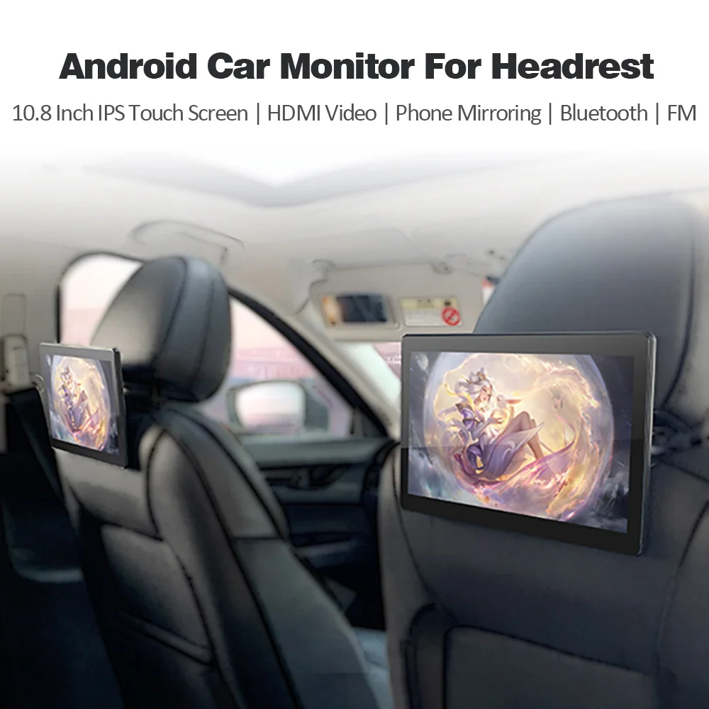 10-Inch-Android-Headrest-Car-Monitor-Child-Rear-Car-Screen-USB-Headrest ...