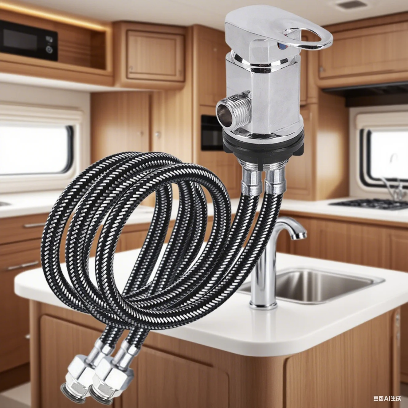 CARAVAN CHROME SHOWER MIXER Outlet 1/2" with 12MM PUSH FIT TAILS for ...