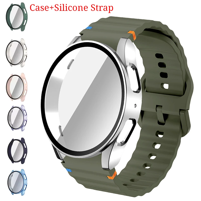 Glass-Case-Strap-for-Samsung-Galaxy-Watch-7-40-44mm-Band-Wit-Screen ...