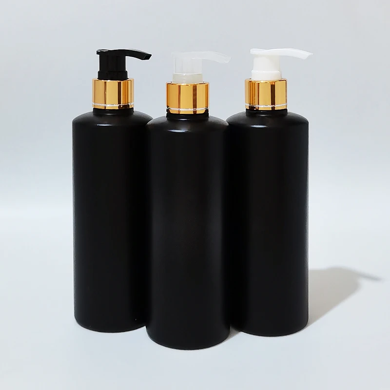 20X300ML-500ML-Black-HDPE-Cosmetic-Body-Lotion-Container-With-Aluminum ...