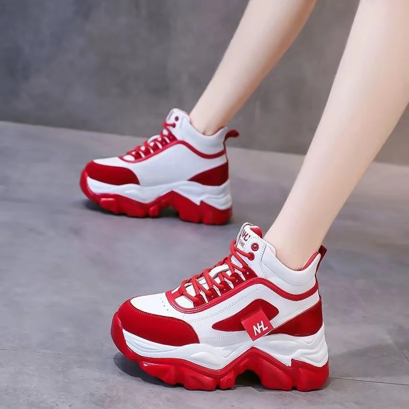 Women-Red-Casual-Sneakers-Comfortable-Platform-Wedges-Trainers-Trend ...