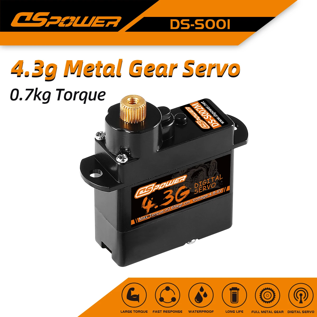 Dspower 4.3g Micro Digital Servo Metal Gear Mini Servos For Wltoys X450 ...