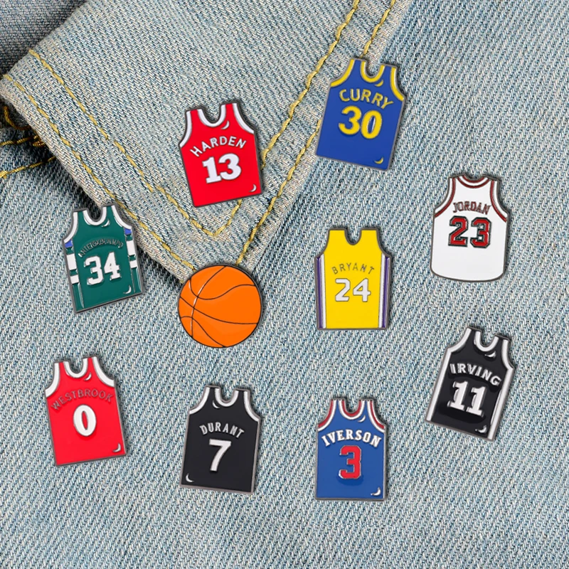 Enamel Jewelry Accessories | Enamel Basketball Jersey | Pin Jacket ...