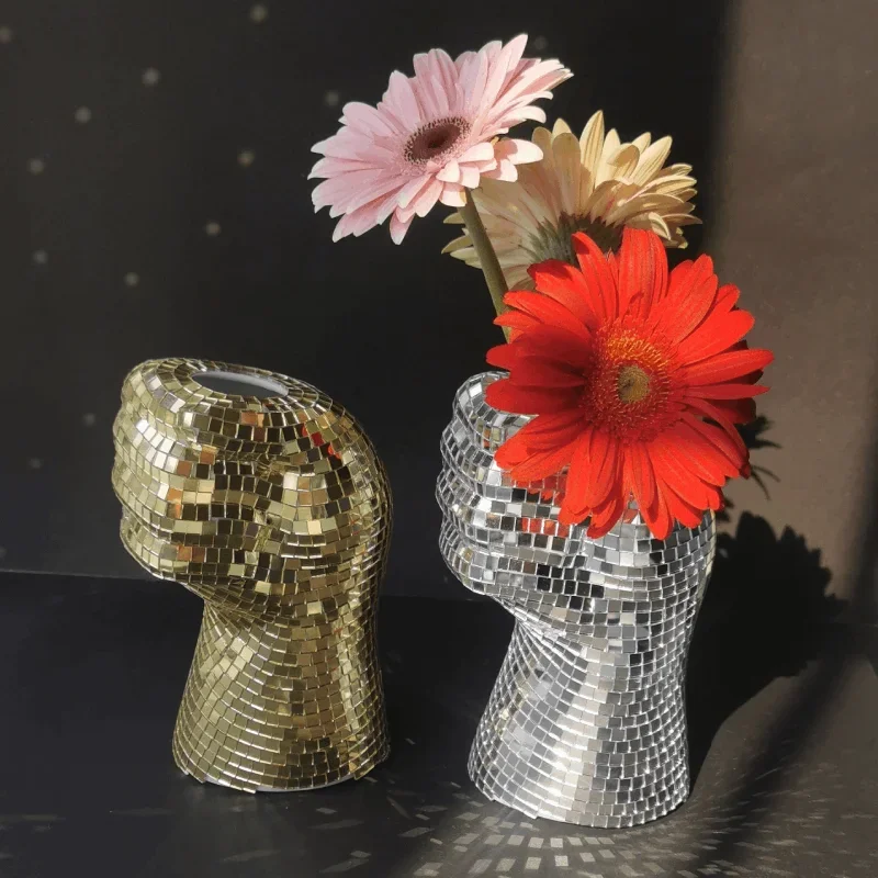 Creative Disco Ball Vase Body Shaped Flower Planter Pot Tabletop ...