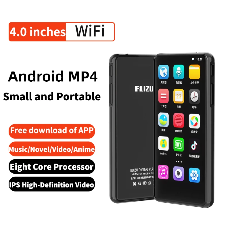 RUIZU reproductor MP4 H8 con pantalla táctil completa, Radio por ...