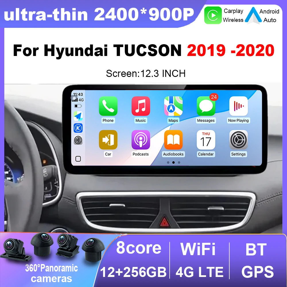 Android 15 Wireless CarPlay For Hyundai TUCSON 2019 -2020 Car Radio ...