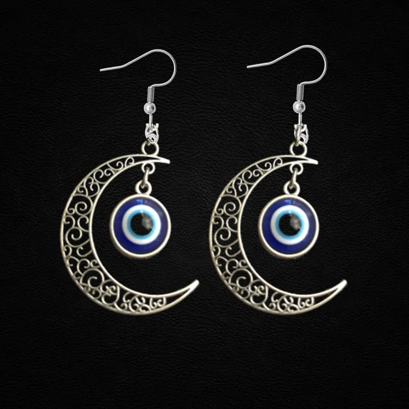Retro-Fashion-Turkish-Symbol-Evil-Blue-Eyes-Pendant-Bead-Earrings-Moon ...
