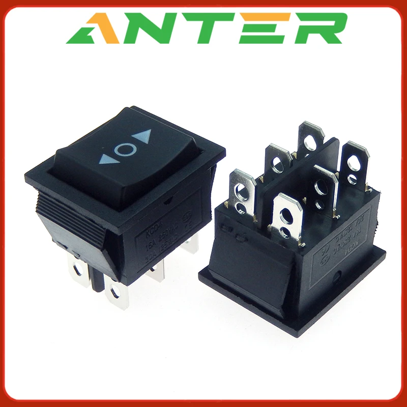1PCS-KCD4-25X31mm-Black-Rocker-Switch-6-Pin-Double-Reset-Switch-16A ...