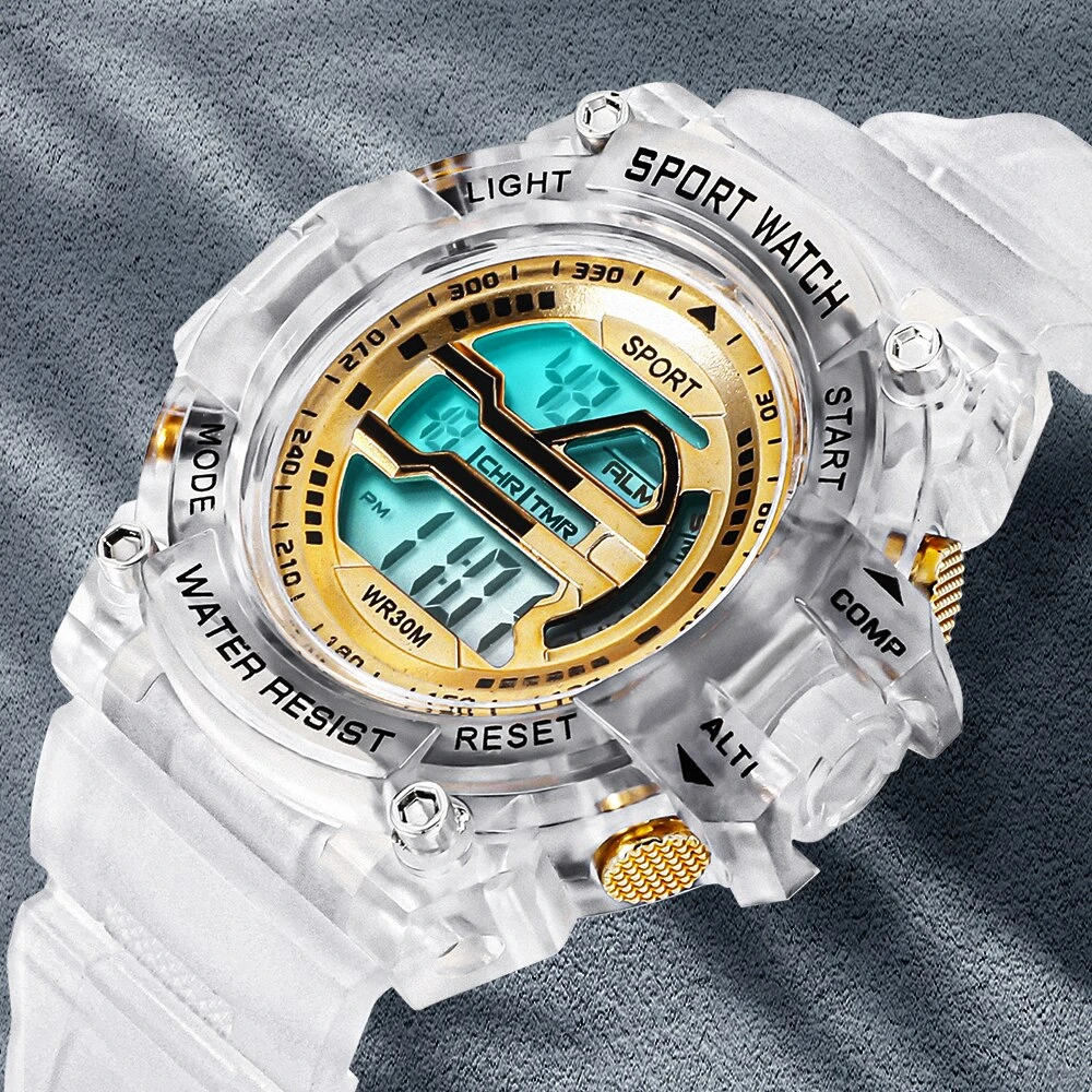 Mens Led Digital Watches Luminous Fashion Sport Waterproof Watches For ...