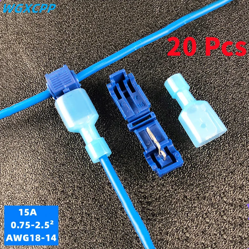 20-PCS-T-type-Terminal-Blocks-Wire-And-Cable-Connection-Clip-Quick-peel ...