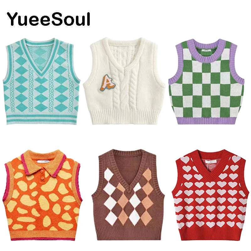 Street Vest Aesthetic Y2k | Sweater Vests Aesthetic | Aesthetic Knitted ...