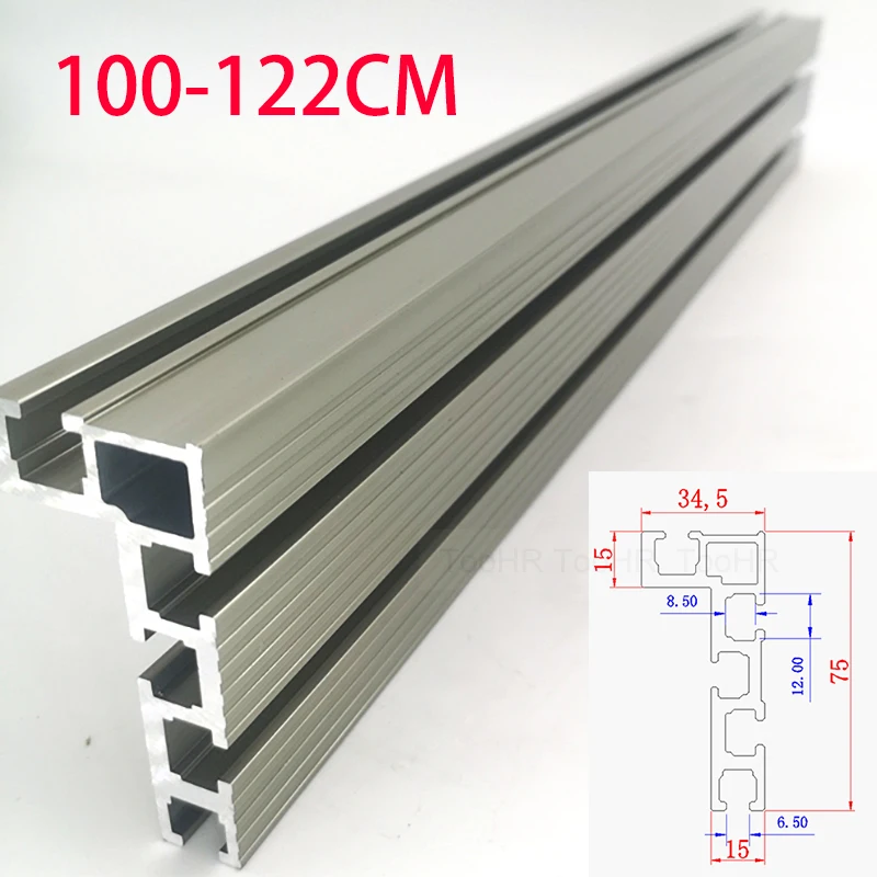 100 122CM 75 Type Aluminium Profile Fence Miter Track T track Backer ...