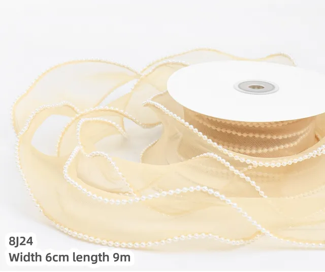 10Yards/Roll 6cm Pearl Fishtail Yarn Ribbon Wave Organza Ribbon DIY ...