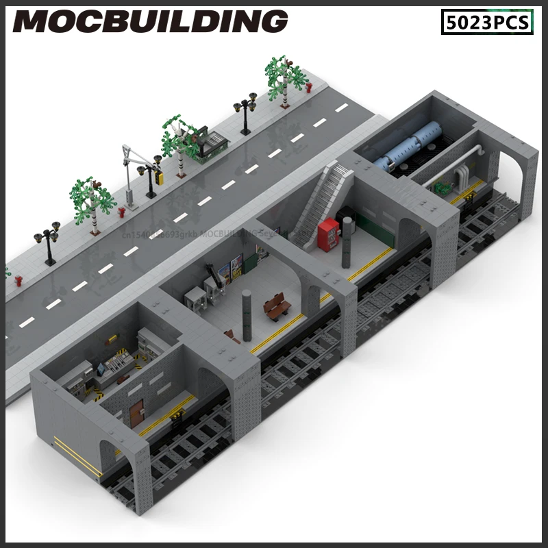 City Train MOC Building Blocks Underground Metro With Extension Display ...