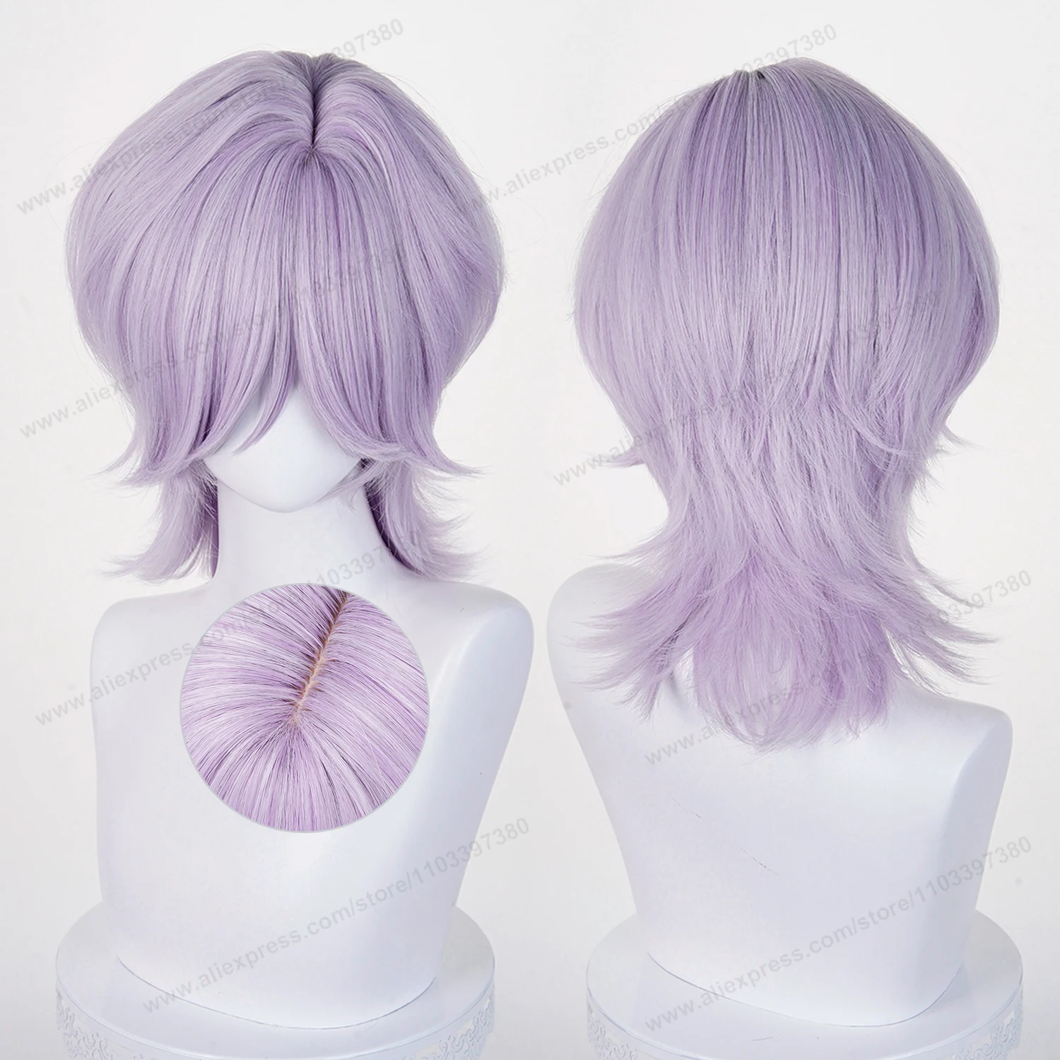 Saja Boys Mystery Cosplay Synthetic Wig 38cm Short Mixed Purple Men ...