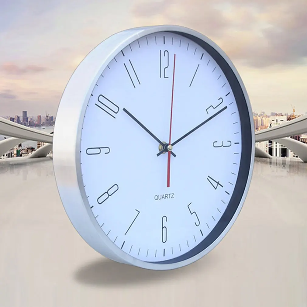 New11-Inch-Wall-Clock-Silent-Mute-Non-Ticking-Quartz-Round-Clock-Modern ...