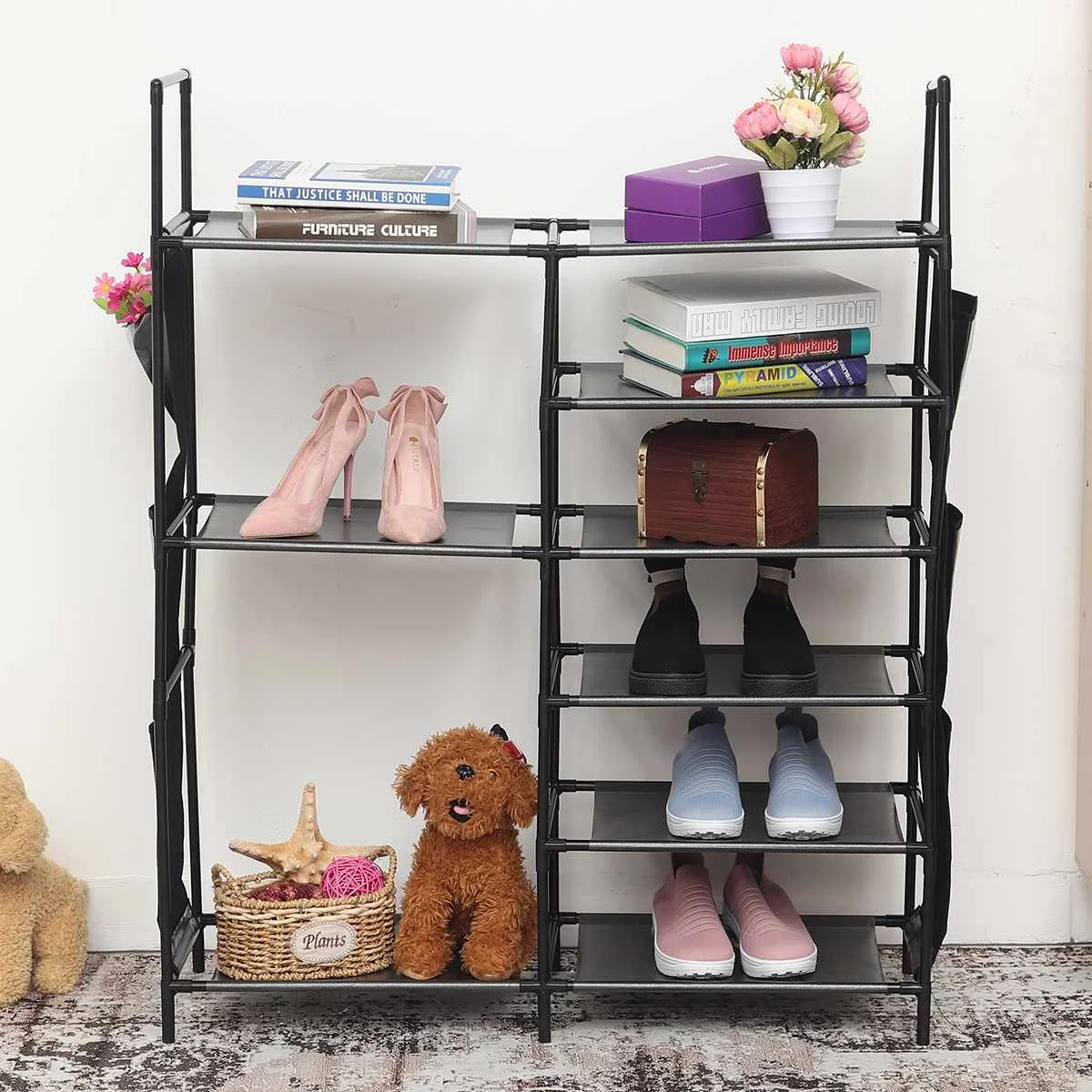 6-Layers-Shoe-Cabinet-Dustproof-Shoes-Storage-Closet-Hallway-Space ...