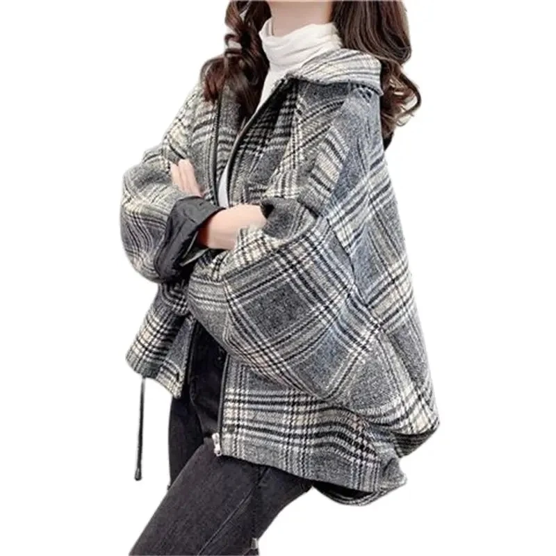 2024-Spring-Women-Woolen-Plaid-Shirt-Jacket-Female-Autumn-New-Style ...
