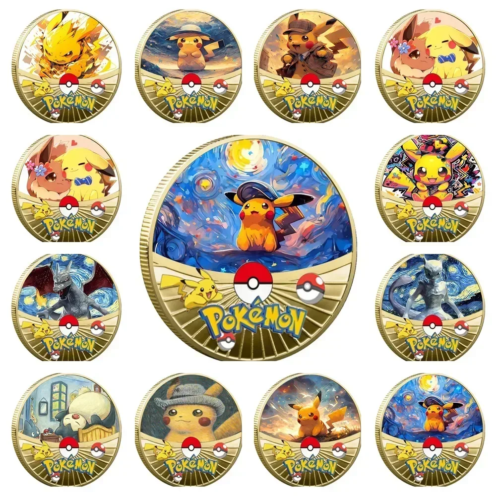 Pokemon-Gold-Coin-Metal-Set-Pikachu-Charizard-Commemorative-Anime-Baby ...
