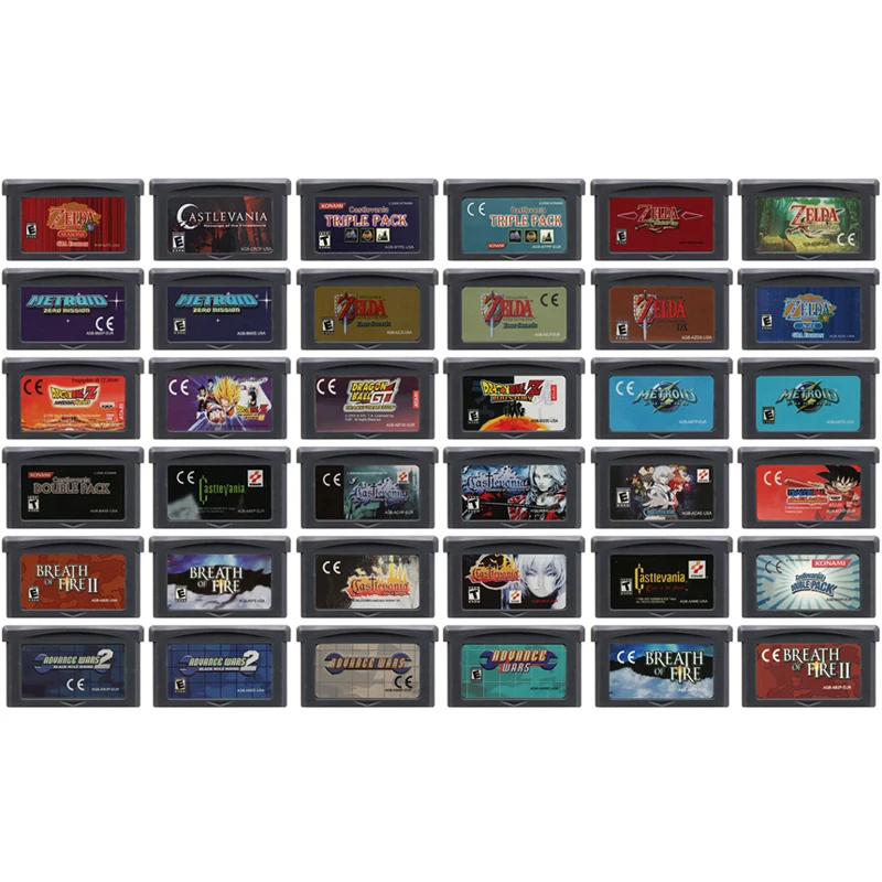 GBA-Video-Game-Cartridge-32-Bit-Games-Card-Advance-Wars-Breath-of-Fire ...
