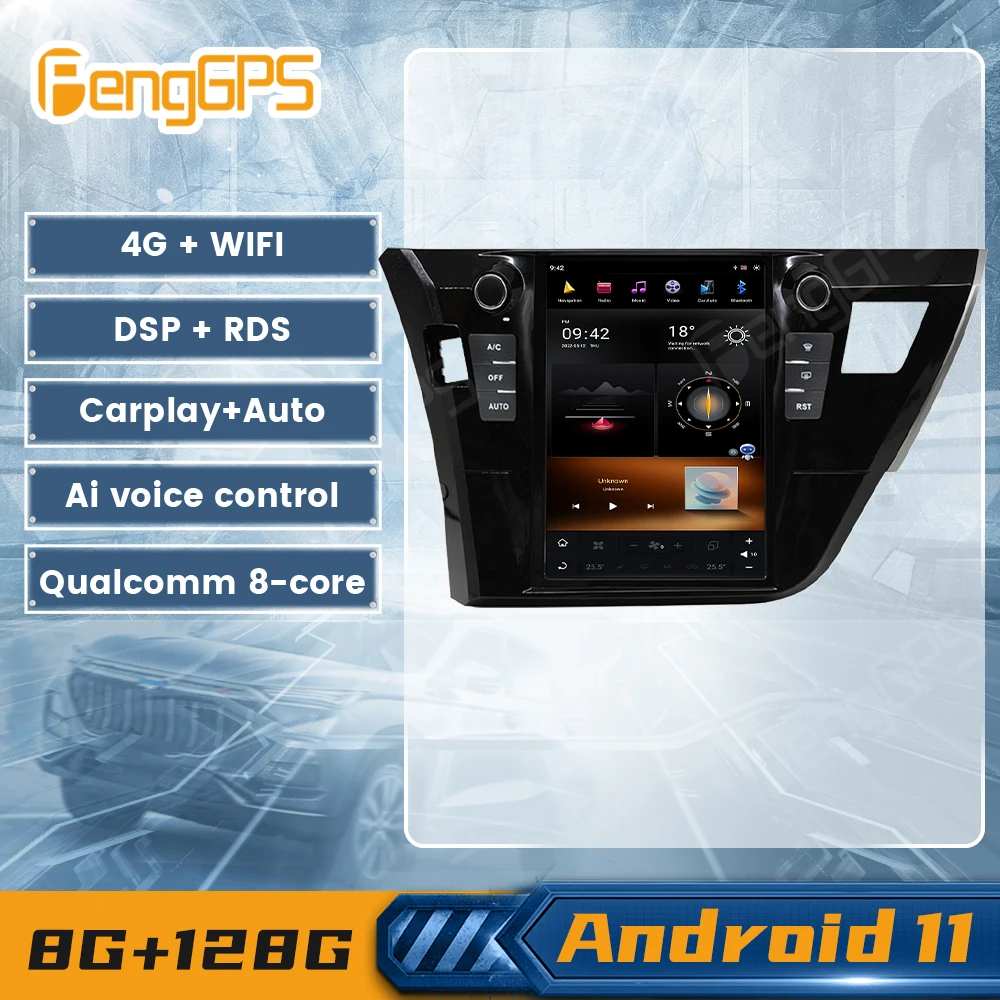 8-Core-Android11-Car-Radio-Auto-Stereo-For-Toyota-Corolla-2014-2016-GPS ...