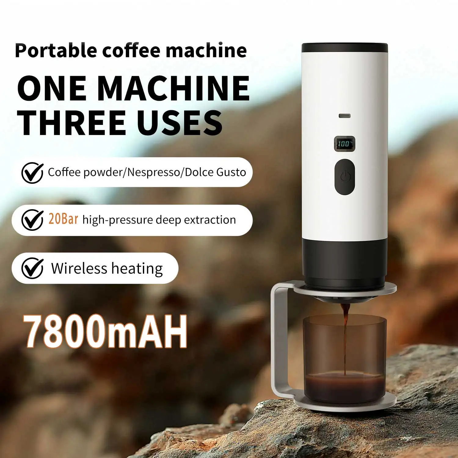 20Bar 3-in-1 Portable Coffee Maker Espresso Coffee Maker For Car Home ...