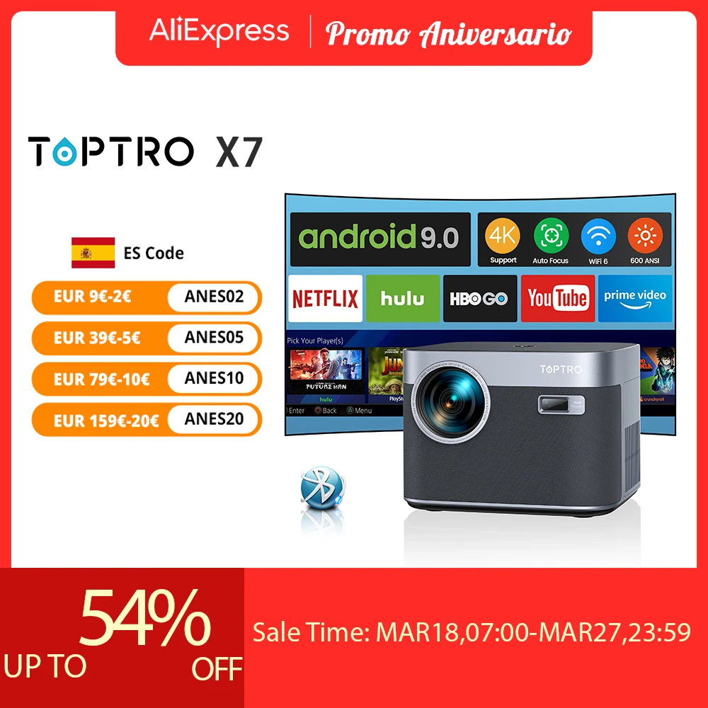 TOPTRO-proyector-X7-para-cine-en-casa-dispositivo-4K-con-Android-9-0 ...