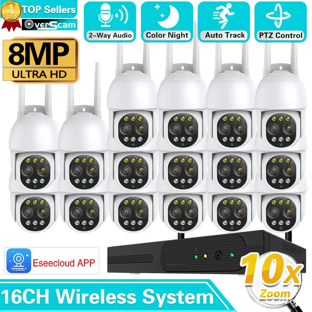 PTZ-8MP-Dual-Lens-16CH-Wireless-Surveillance-Security-System-Human ...