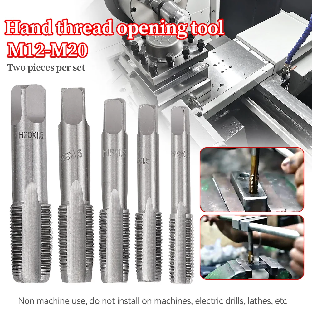 1-Pair-Right-Hand-Thread-Tap-Straight-Fluted-Fine-Threaded-Metric-Hand ...
