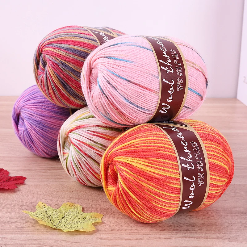 200g-Pure-Wool-Yarn-Colorful-Segment-Dyeing-Colorful-Hand-Woven ...