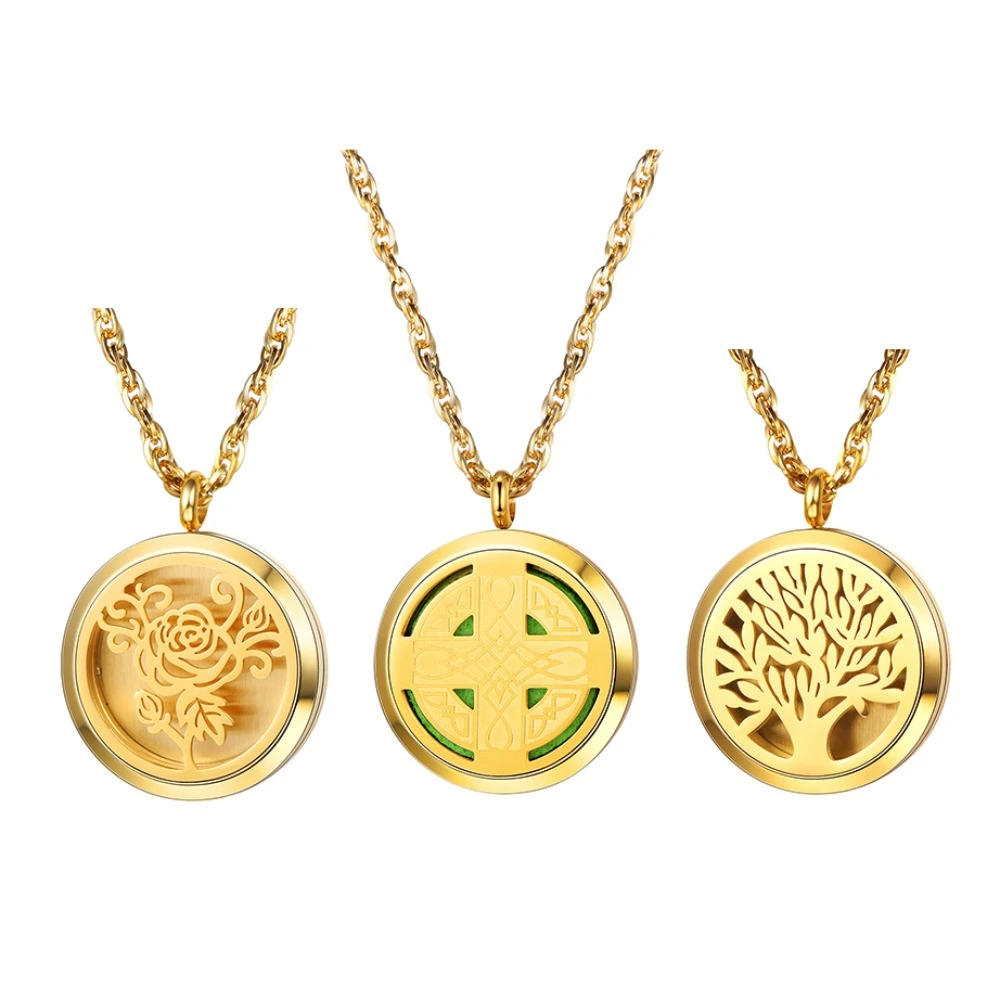 U7-37mm-Round-Perfume-Diffuser-Necklace-for-Man-Woman-Stainless-Steel ...