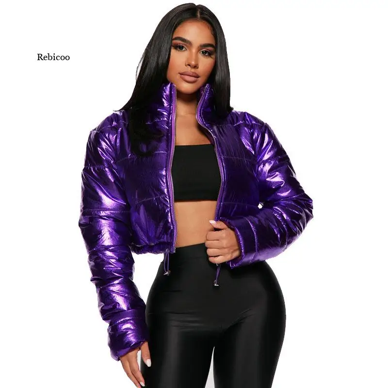 Fashion-Cute-Women-Bright-Pu-Puffer-Jacket-Winter-Warm-Bubble-Coats ...