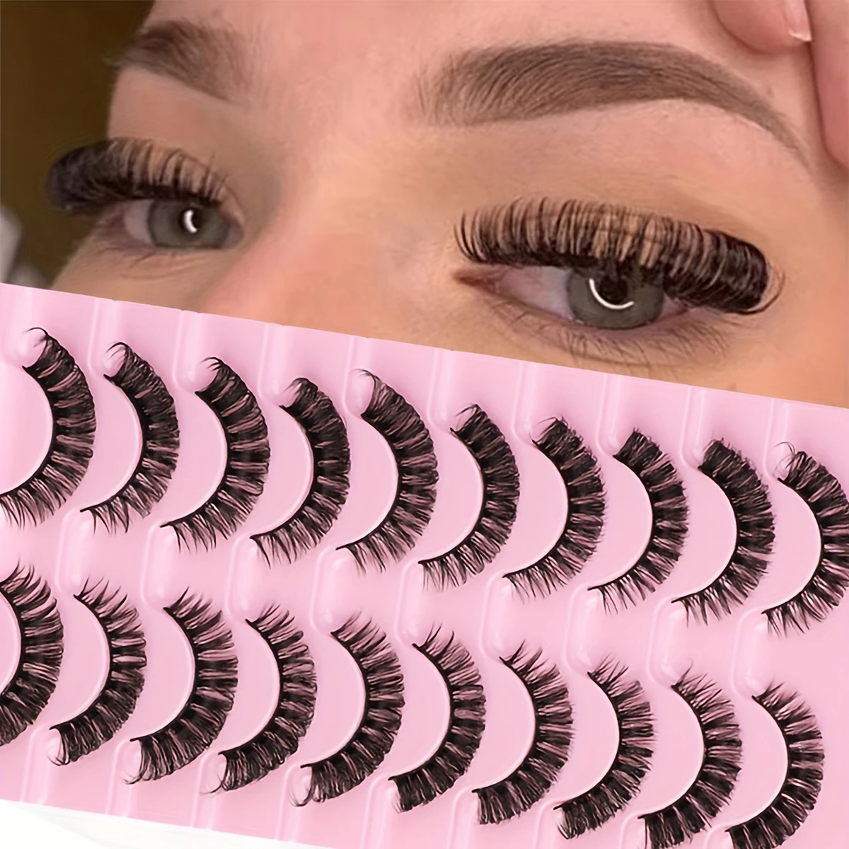 10-Pairs-Russian-Strip-Lashes-DD-Curl-False-Eyelashes-Fluffy-Wispy-Faux ...