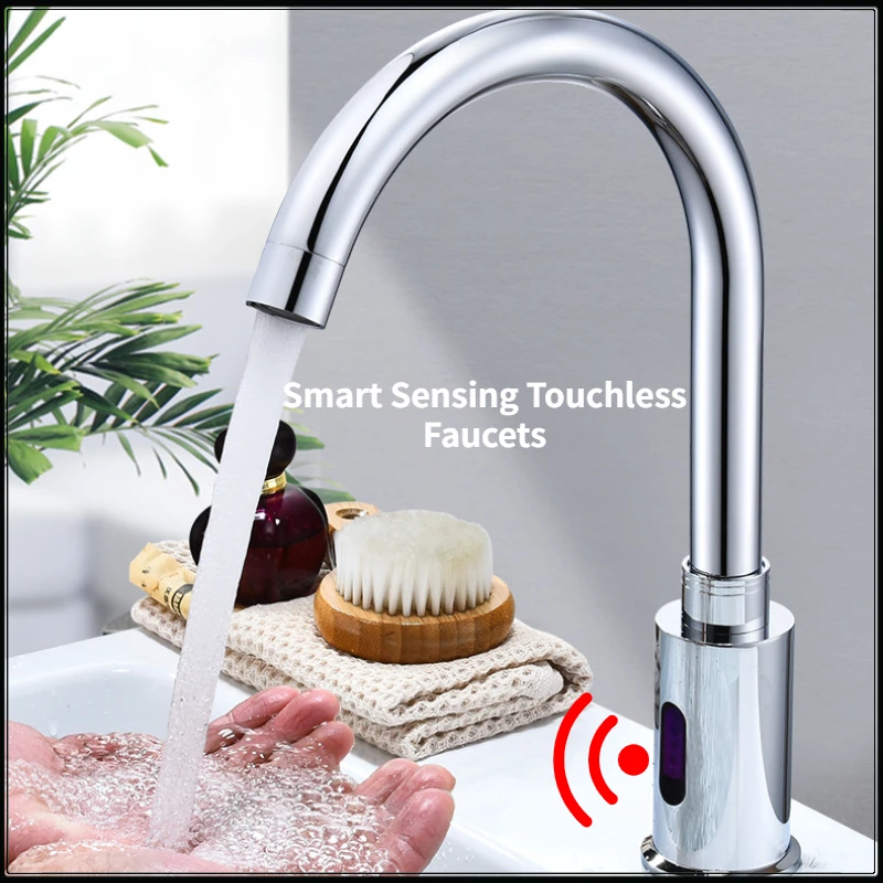 Smart-Sensor-Elbow-Faucet-Touchless-Kitchen-Sink-Mixer-Tap-Bathroom ...