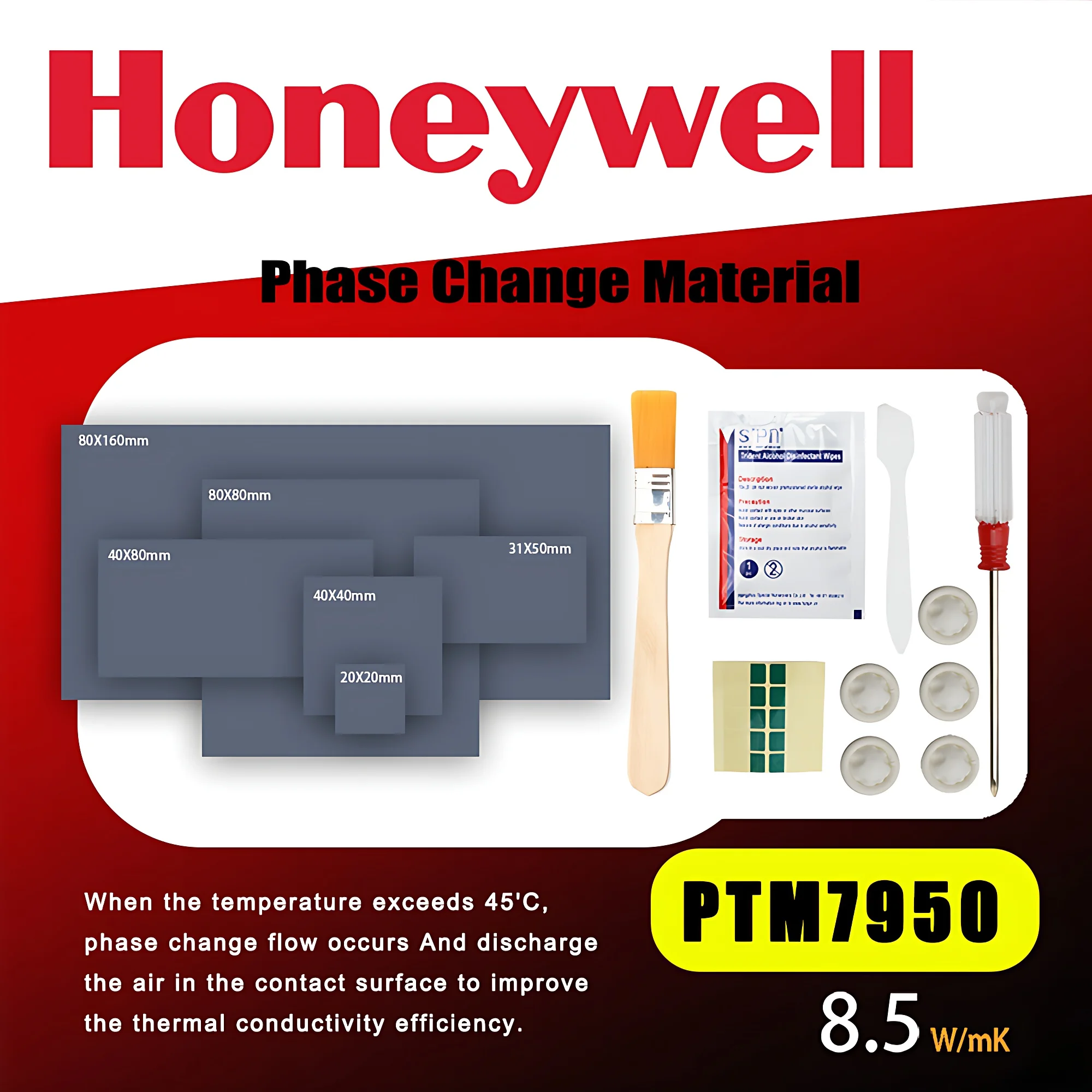 Honeywell PTM7950 Phase Change Pad Material 8.5W/mK Thermal Silicone ...