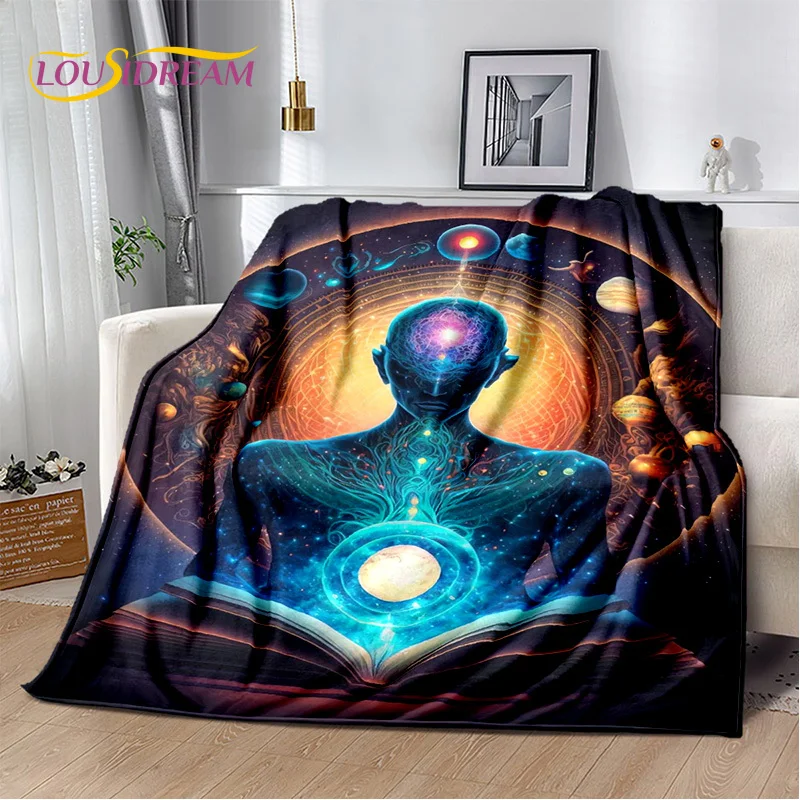 Naturalize Yoga Zen Meditation Rainbow 7 Chakra Blanket,Flannel Throw ...