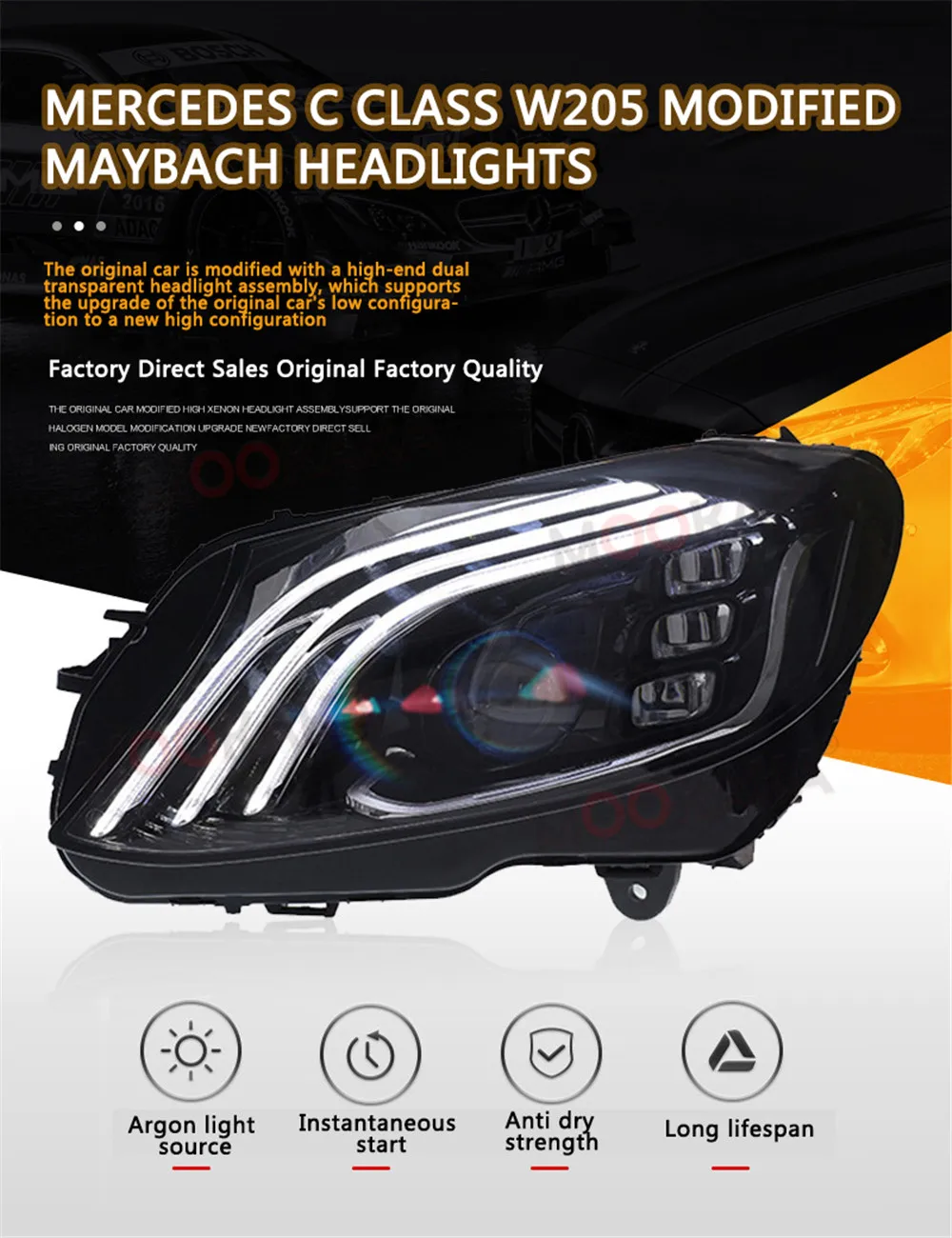 Suitable-For-Mercedes-Benz-C-class-W205-2011-2014-Multibeam-Front ...