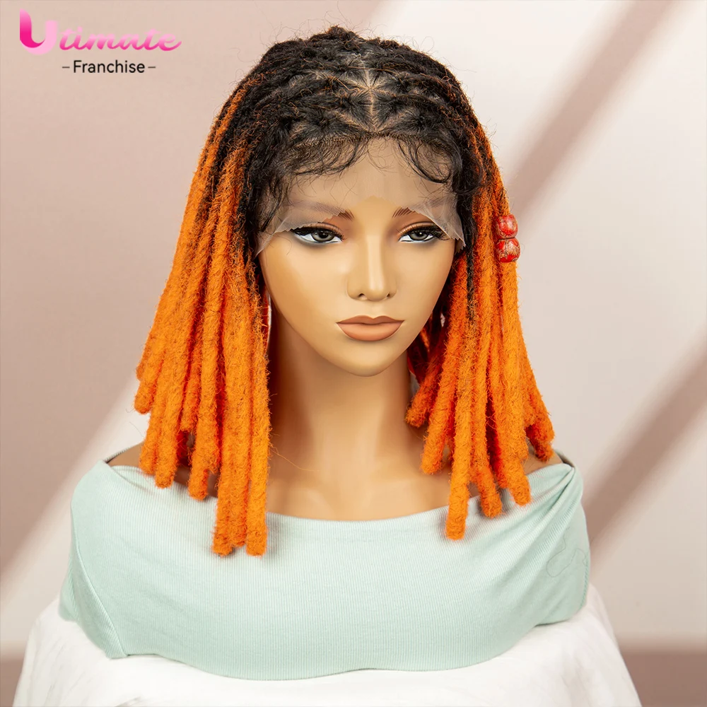 Full Lace Twisted Braided Wigs Synthetic Dreadlocks Braids Transparent ...