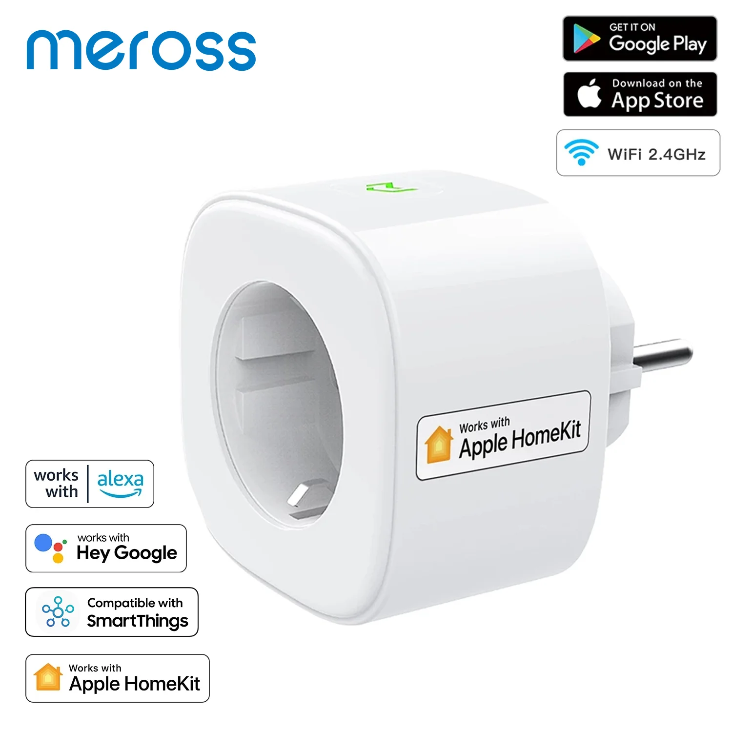 Meross 16A HomeKit المكونات الذكية الاتحاد الأوروبي واي فاي المقبس الموقت الجدول الزمني التحكم ...