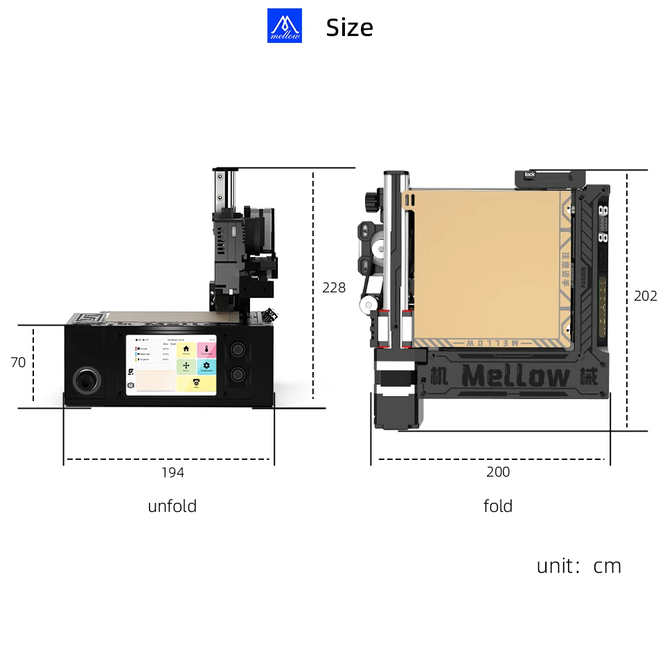 Pre-sale Mellow Portable M1 Foldable 3D Printer (Beta Version): CNC ...