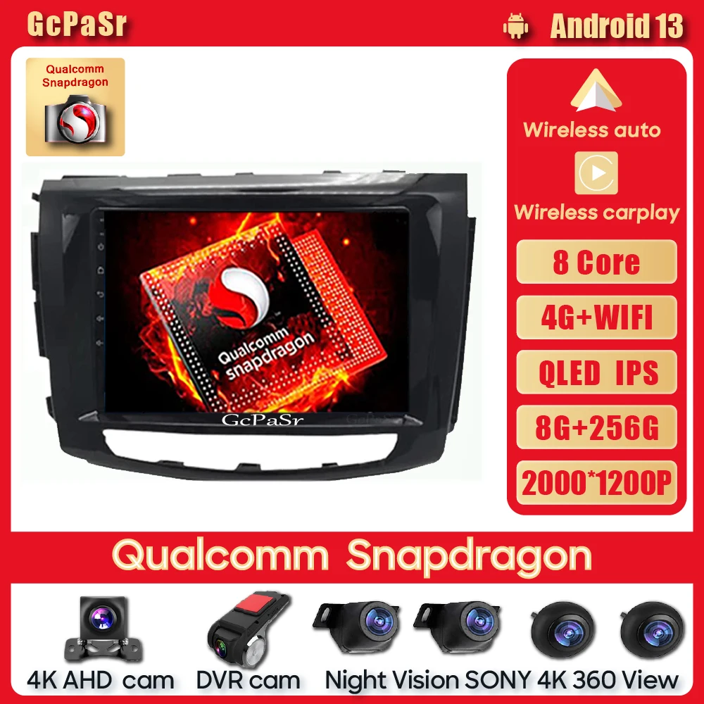 Reproductor Multimedia de vídeo para coche, Radio con procesador Qualcomm Snapdragon, cámara ...