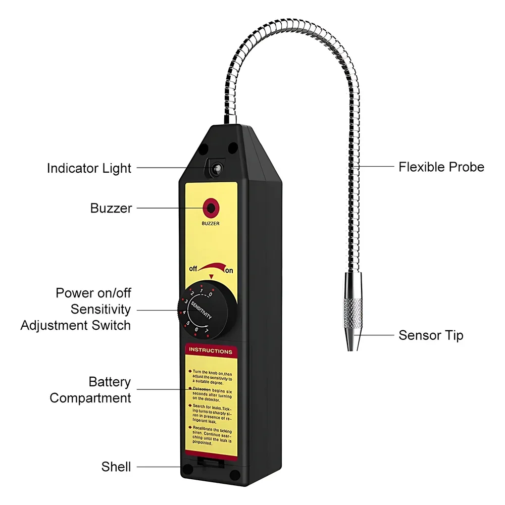 Gas Leakage Tester Car Air Conditioner AC Freon Halogen Gas Leak ...