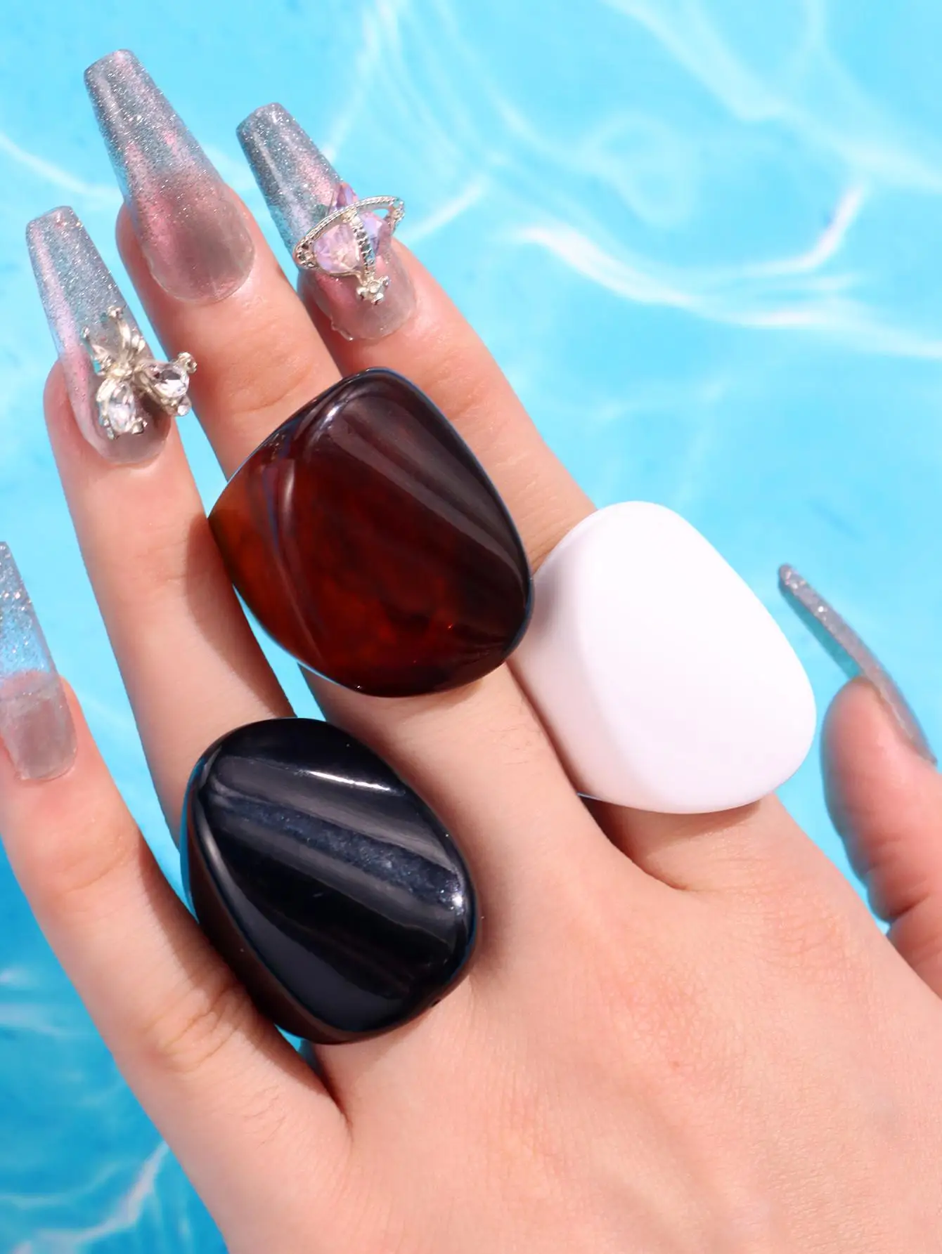 HUANZHI-anillos-de-resina-verde-para-mujer-y-ni-a-joyer-a-de-fiesta ...