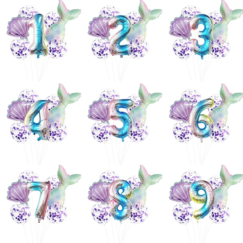 Disney Princess Little Mermaid Ariel Party Balloons Number Foil Balloon ...