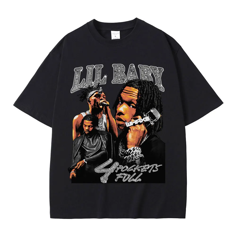 Hip-Hop-Rapper-Lil-Baby-T-Shirt-Vintage-Graphic-Tee-Shirt-100-Cotton ...