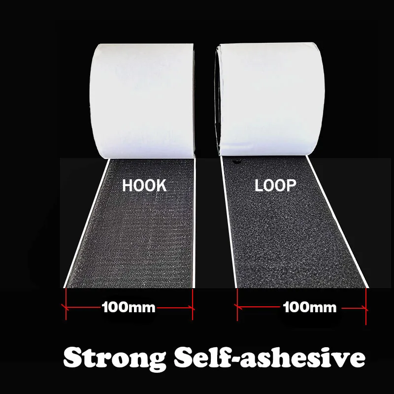 100mm-Black-white-Strong-self-adhesive-fastener-tape-hook-loop-adhesive ...