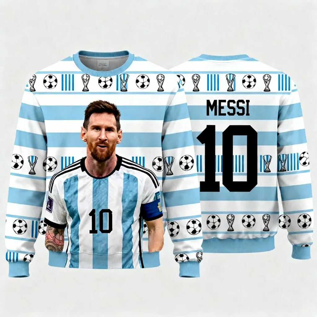 Christmas Messi graphic Sweatshirts Gifts for Messi fans 3D Print ...