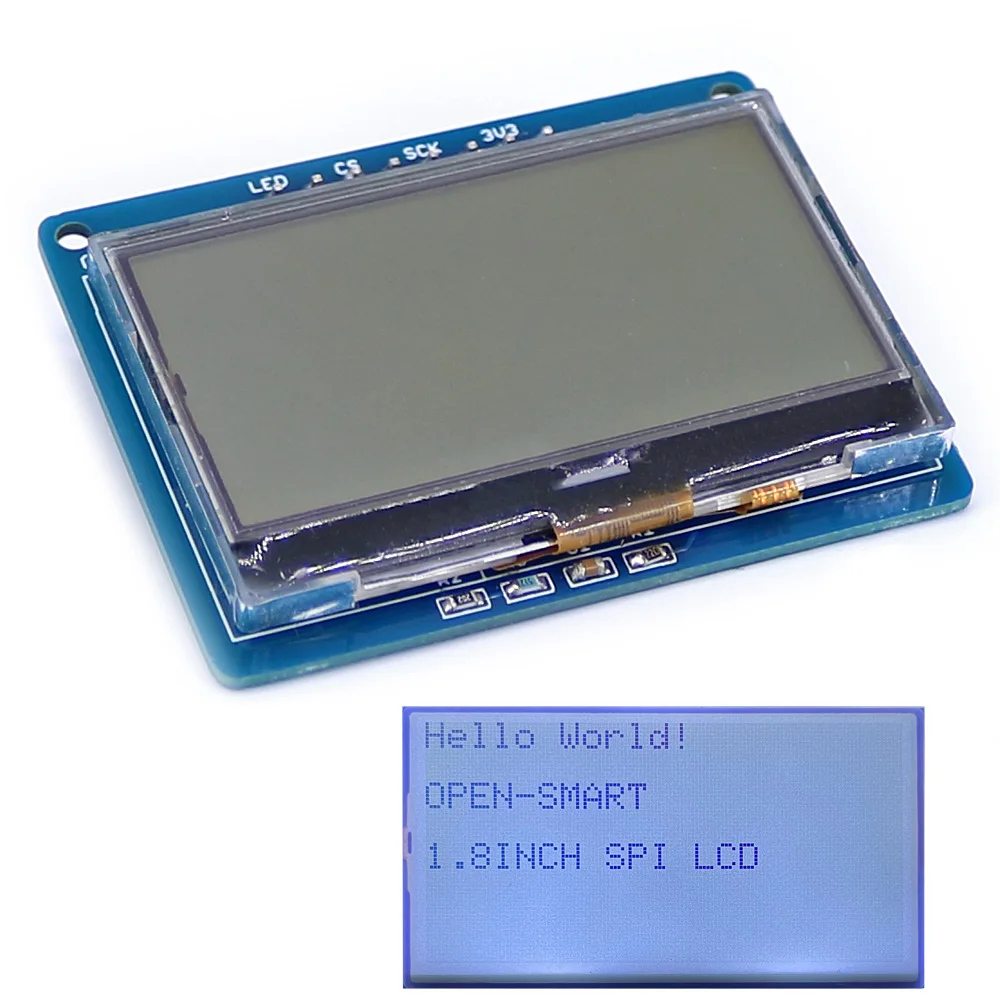 OPEN-SMART With Backlight LED 3.3V 1.8 Inch 128 * 64 Serial SPI ...