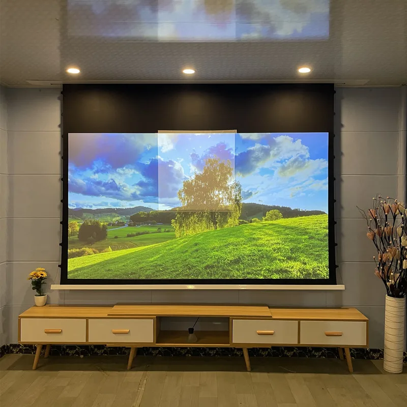 Recessed Projection Screens 84" Recessed In Ceiling Motorized Tension